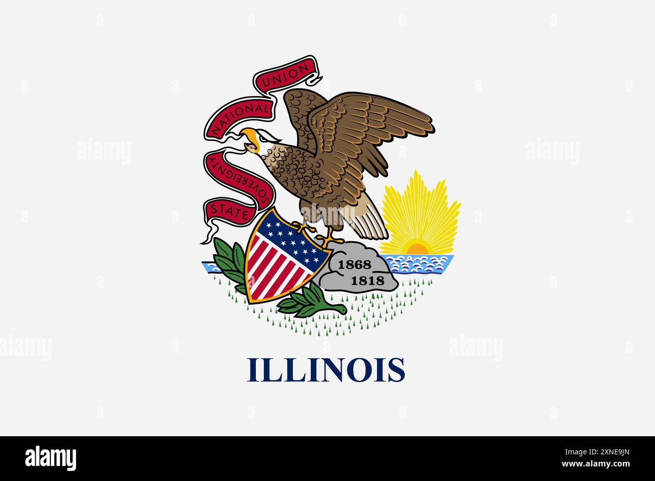 Illinois State Flag background illustration Stock Photo - Alamy