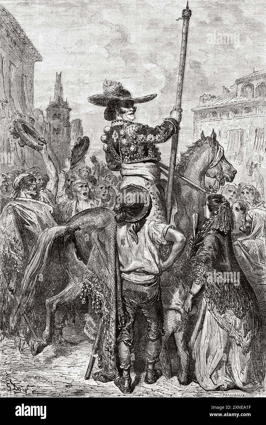 El picador Calderon. Bullfighter in the crowd before a bullfight ...