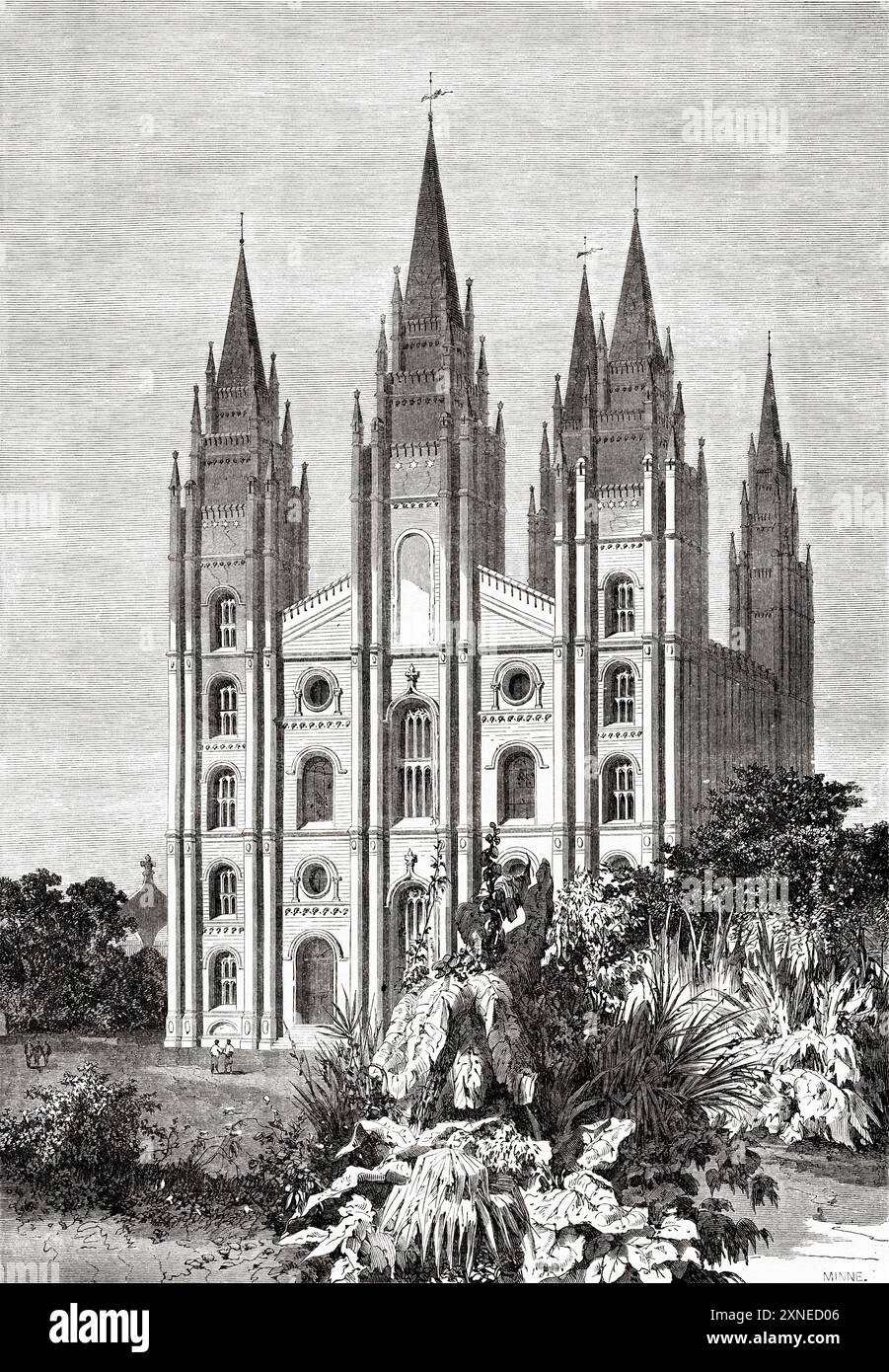 Facade of the Mormon temple in Salt Lake City, United States of America ...