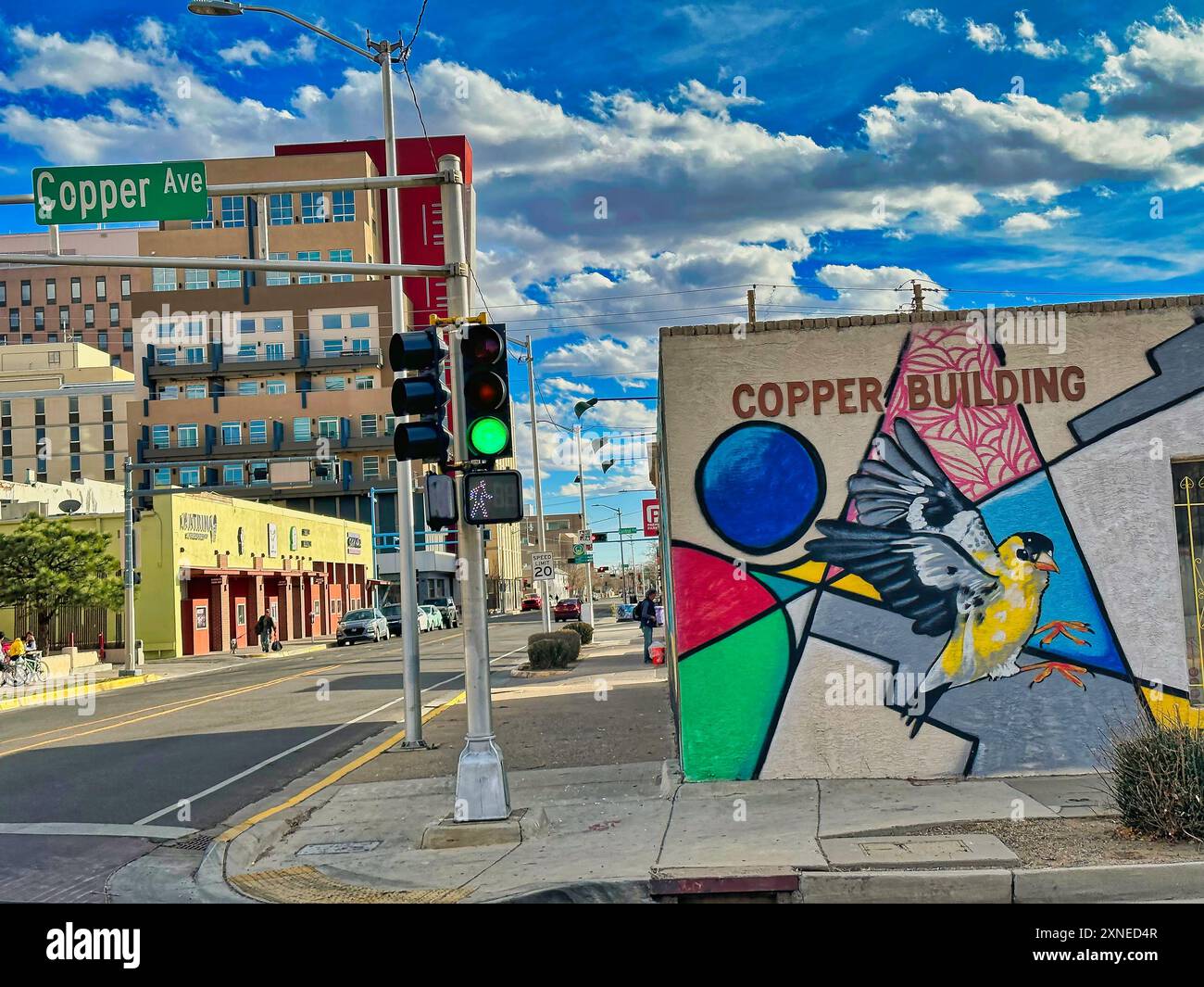 ALBUQUERQUE, NEW MEXICO, USA - March 8, 2023. Green color of traffic ...
