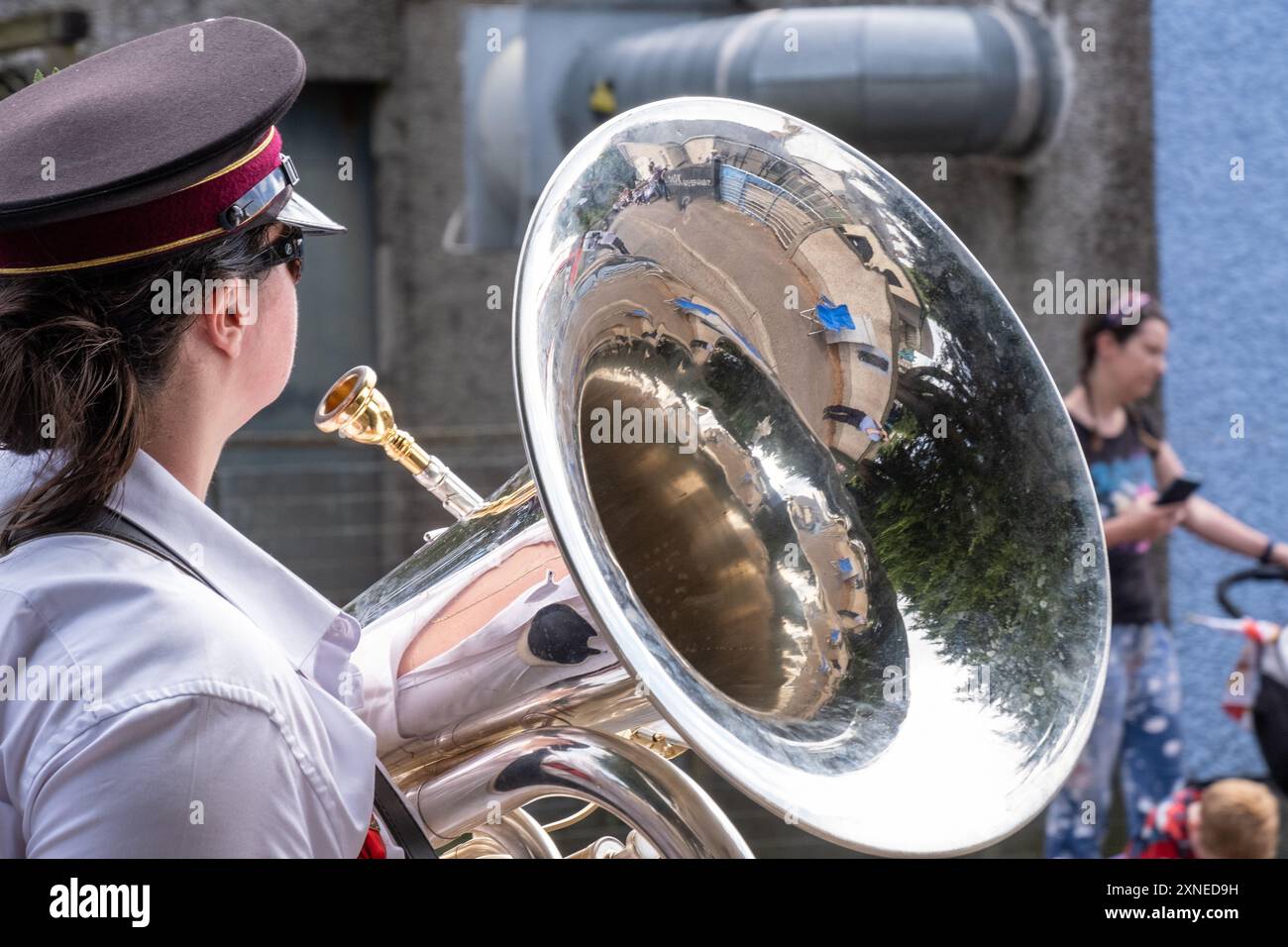 Ballyclare, Northern Ireland - August 27th, 2022: Young woman parading ...