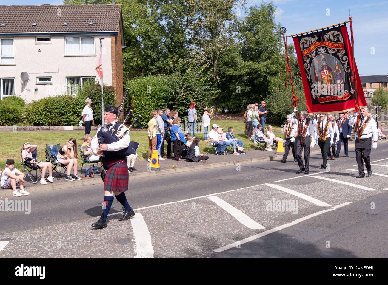 Ballyclare, Northern Ireland - August 27th, 2022: lone piper in ...