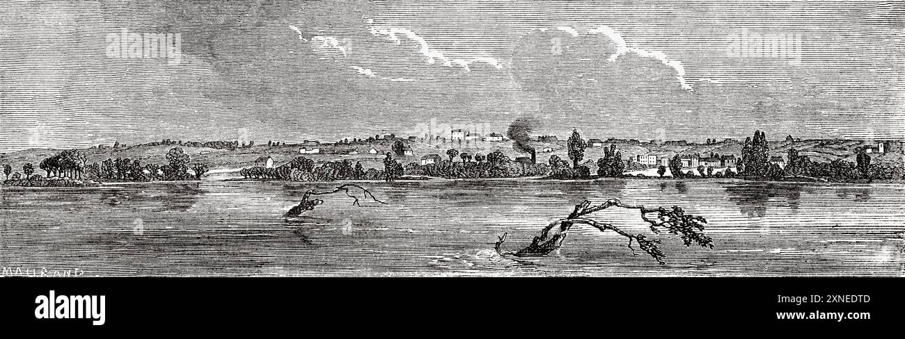 View of Nauvoo and Mississippi River, Mormon settlement, Illinois ...