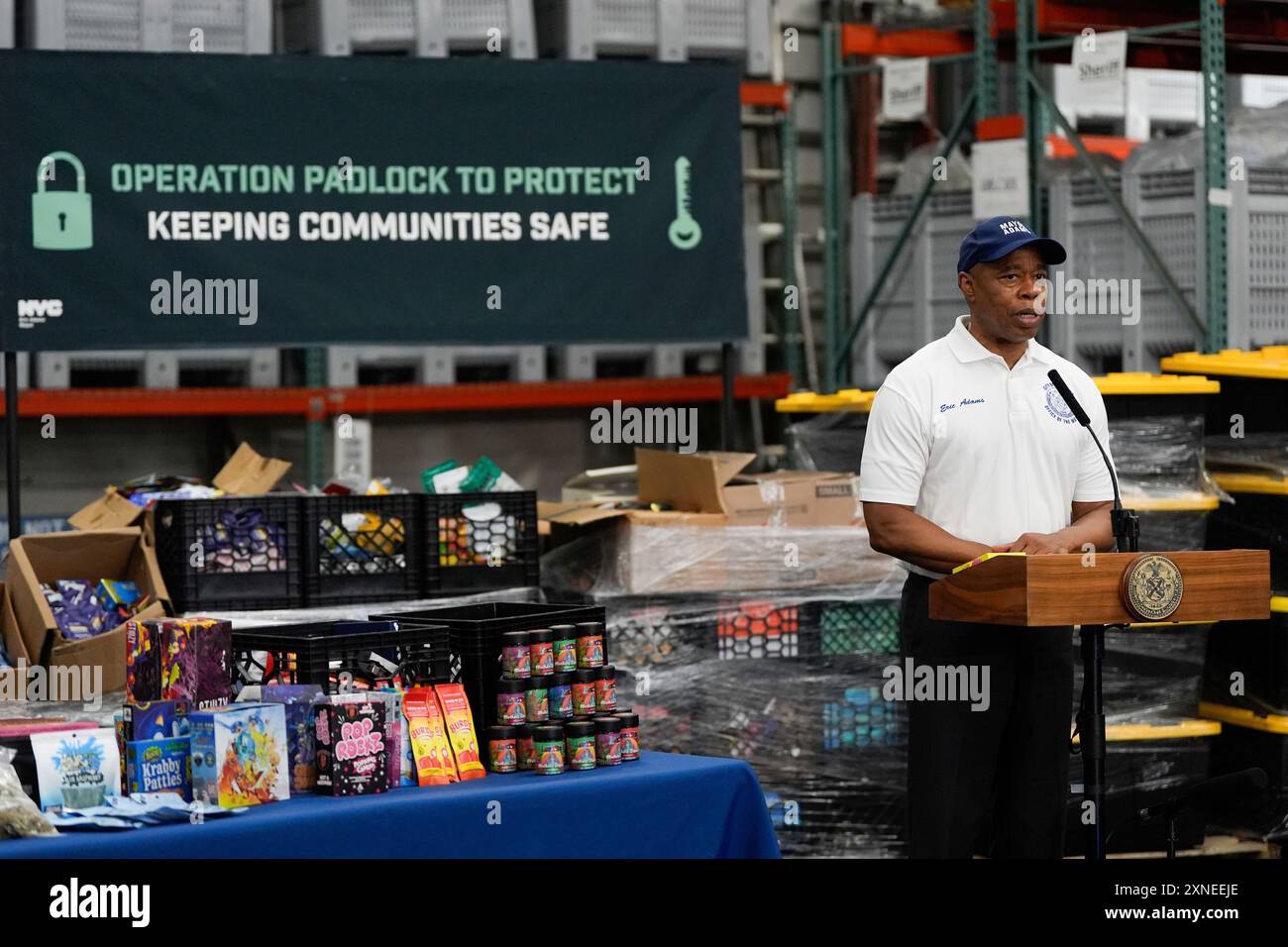 New York Mayor Eric Adams speaks at a press conference on illegal ...