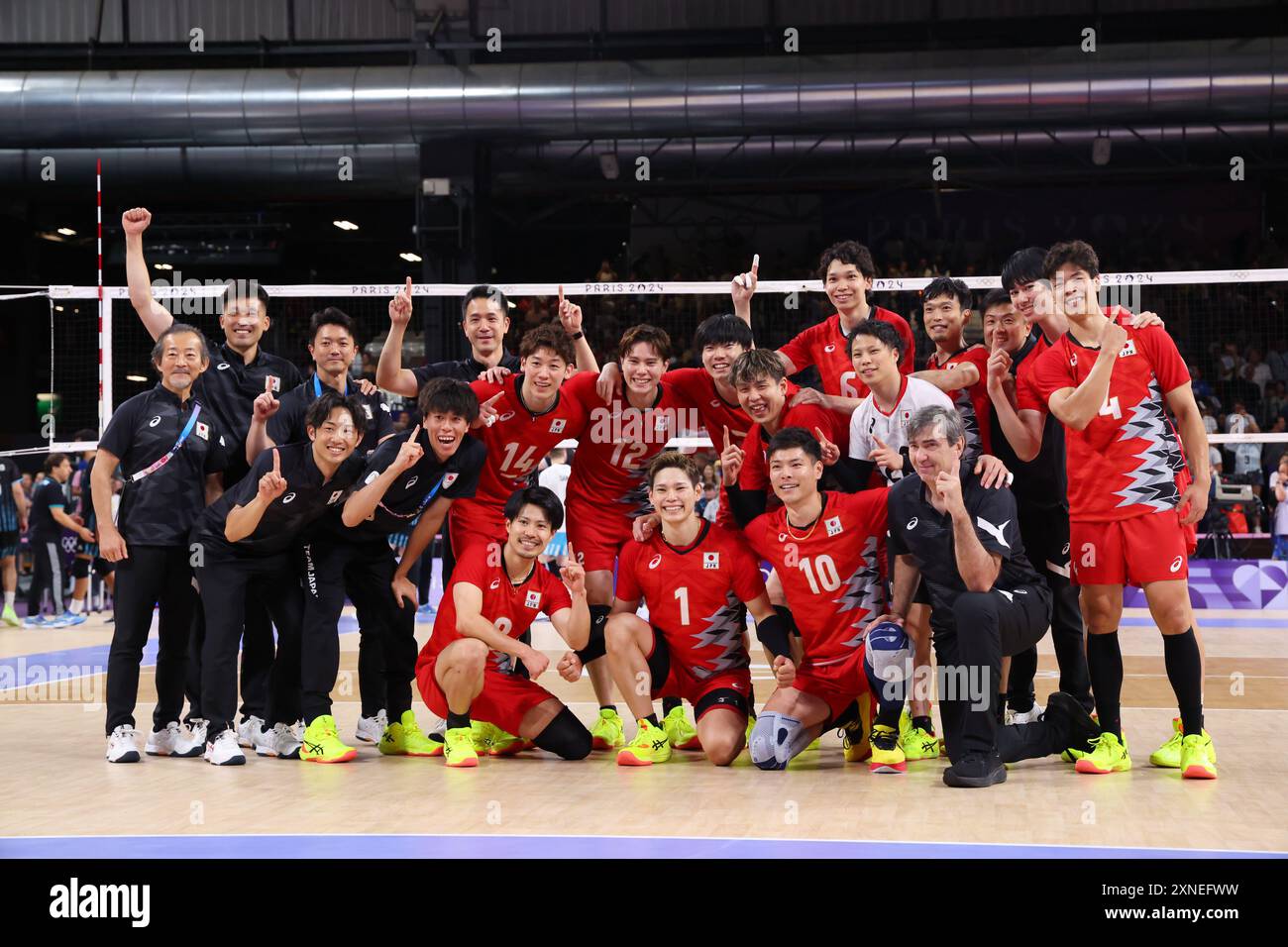 Japan team group (JPN), JULY 31, 2024 - Volleyball : Men's Preliminary Round - Pool C match ...