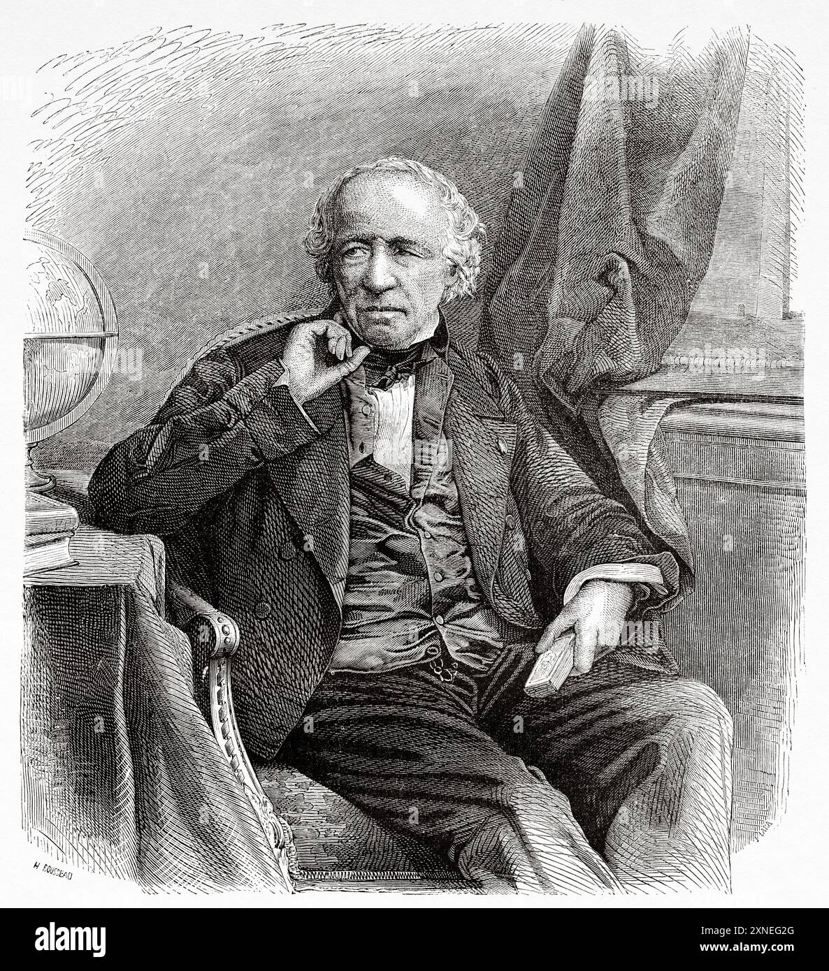 Portrait of Edme Francois Jomard (1777-1862) was a French cartographer ...