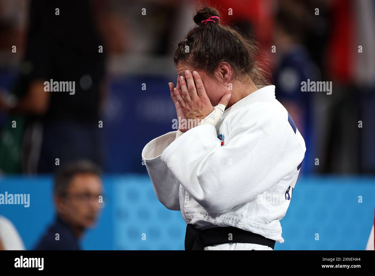 Paris, France. 31st July, 2024. Barbara Matic of Croatia celebrates ...