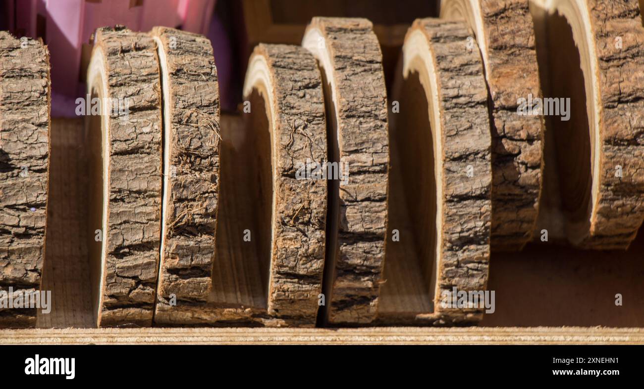 Piece of cut wood log texture as background Stock Photo - Alamy