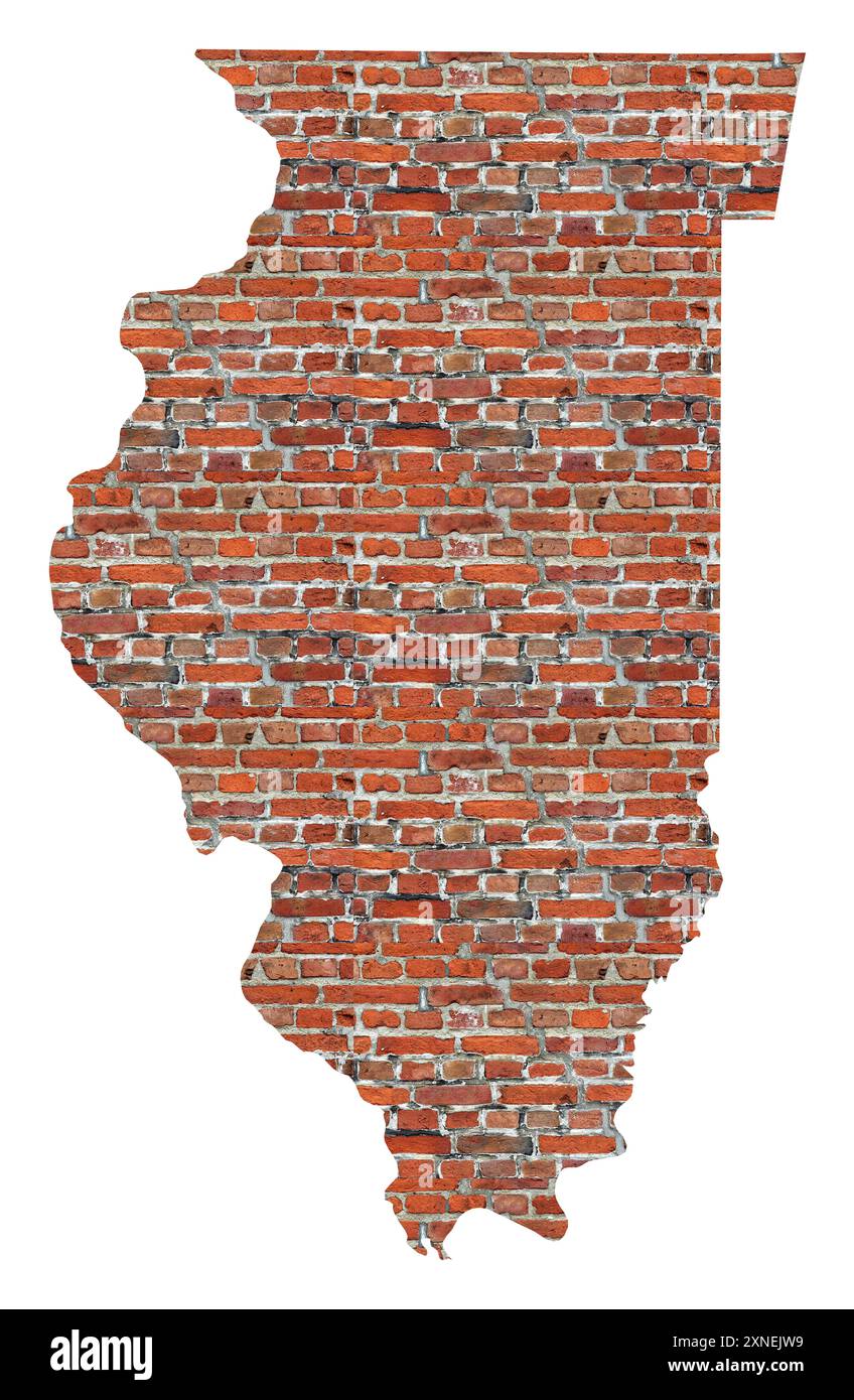 Symbol Map of the State Illinois (United States of America) showing the ...