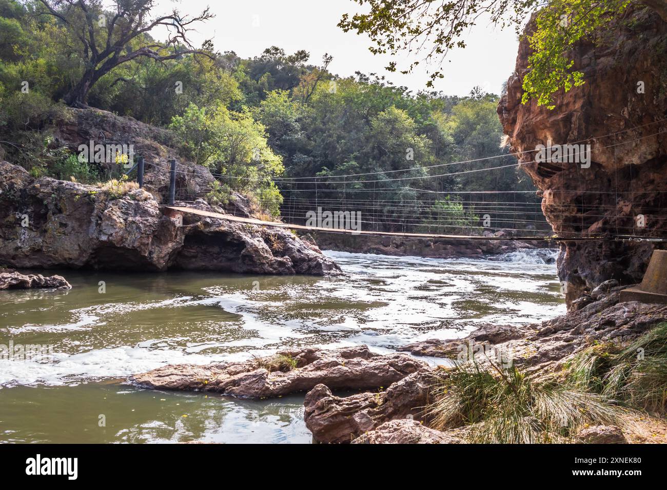 View of a Hennops Hiking Trail, with river running through, small ...