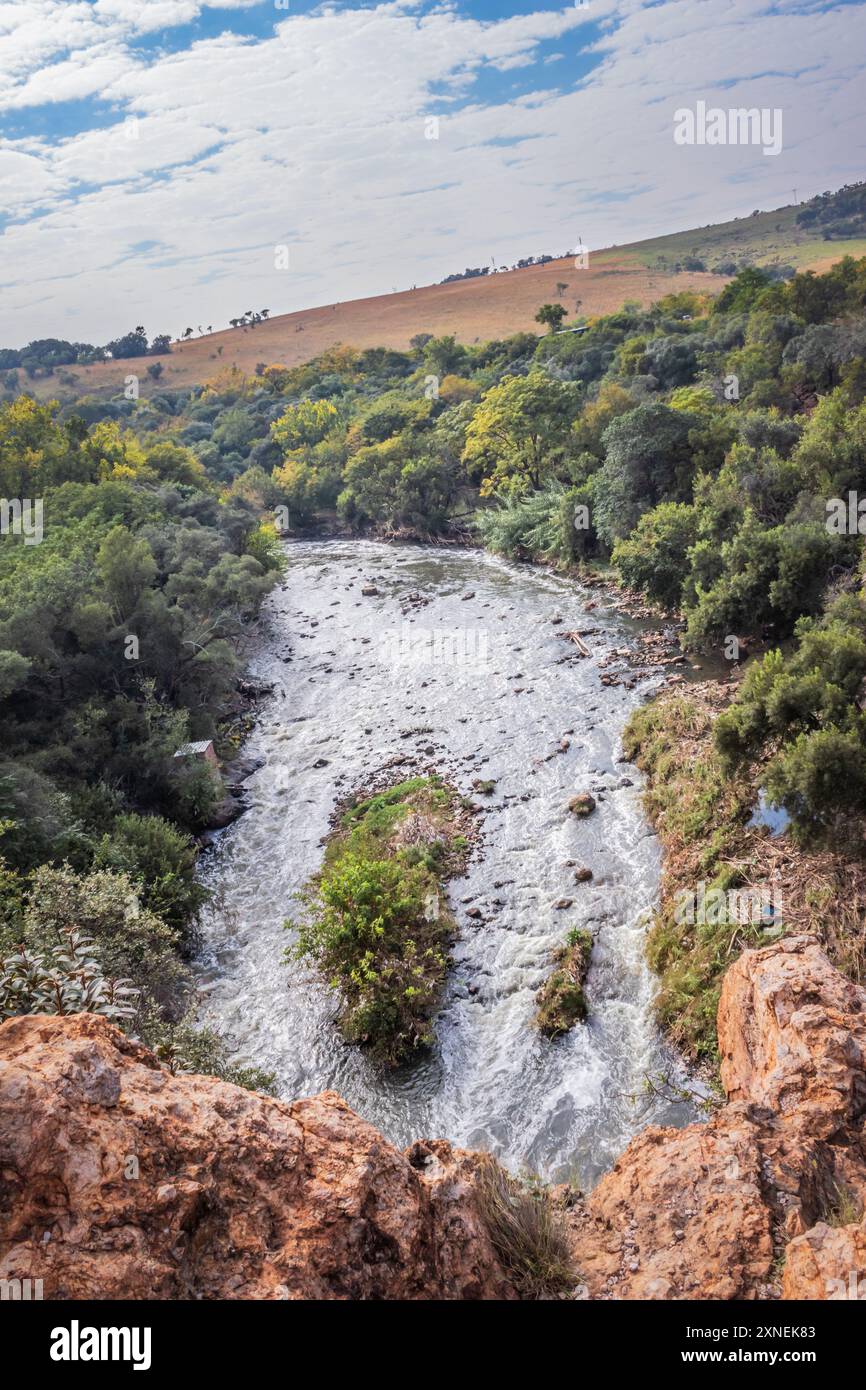 View of a Hennops Hiking Trail, with river running through, small ...