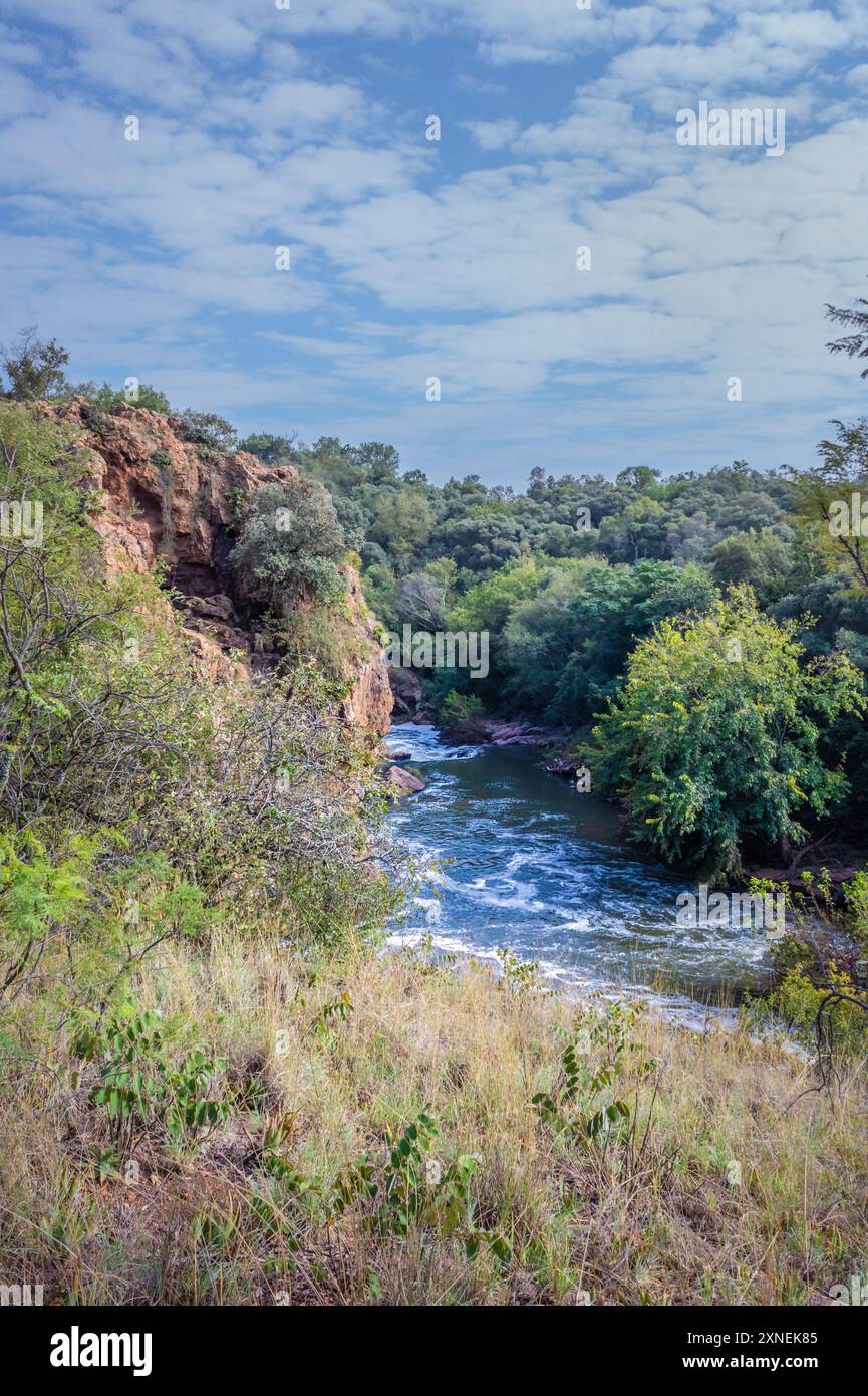 View of a Hennops Hiking Trail, with river running through, small ...