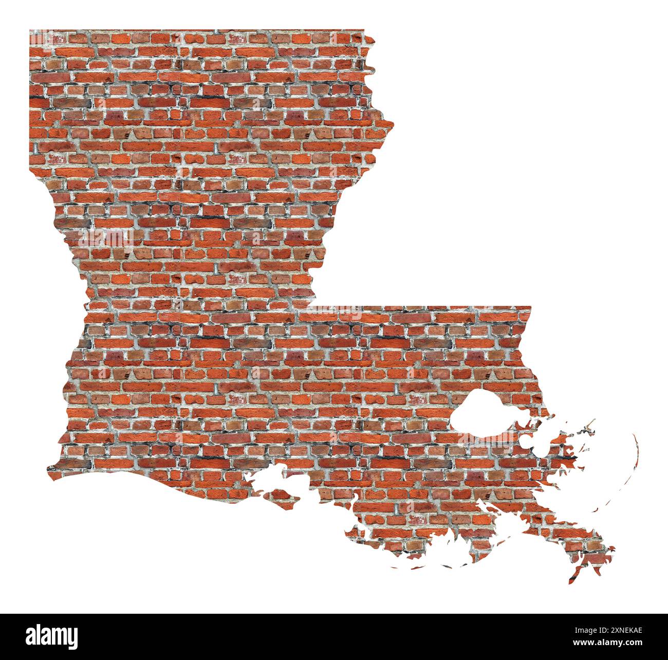 Symbol Map of the State Louisiana (United States of America) showing ...