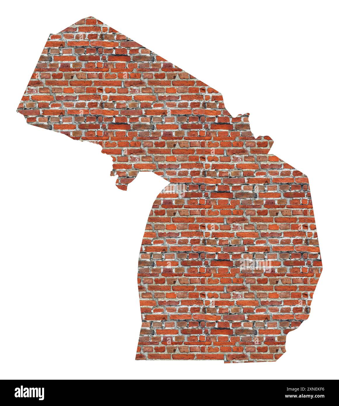 Symbol Map of the State Michigan (United States of America) showing the ...