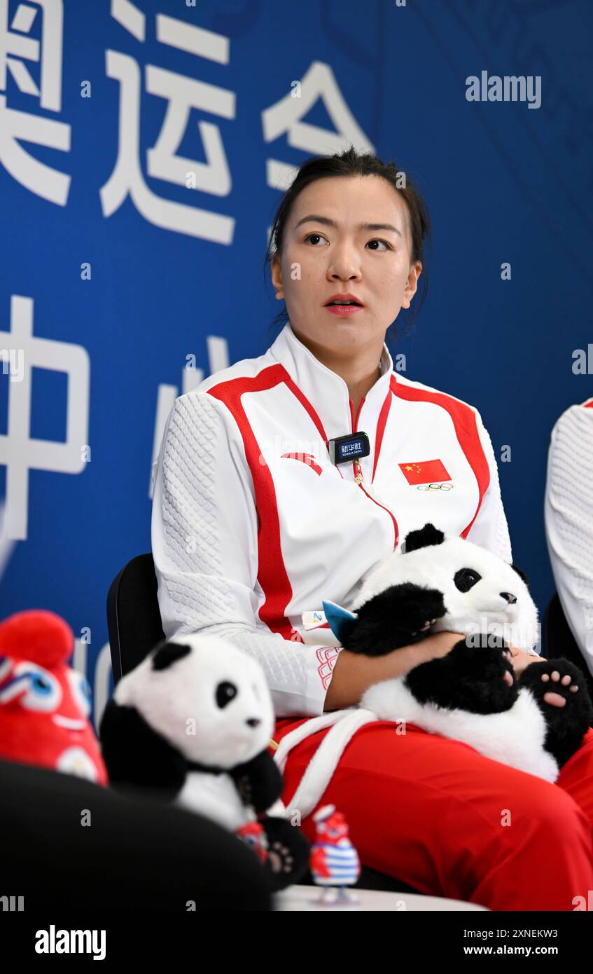 Paris, France. 31st July, 2024. Chinese rugby sevens player Chen Keyi ...