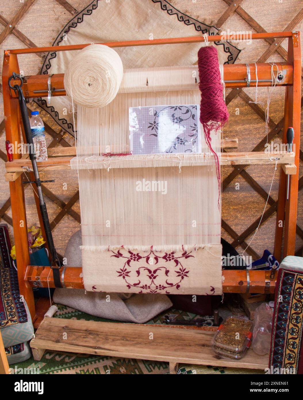 Carpet of traditional types made on a loom Stock Photo - Alamy