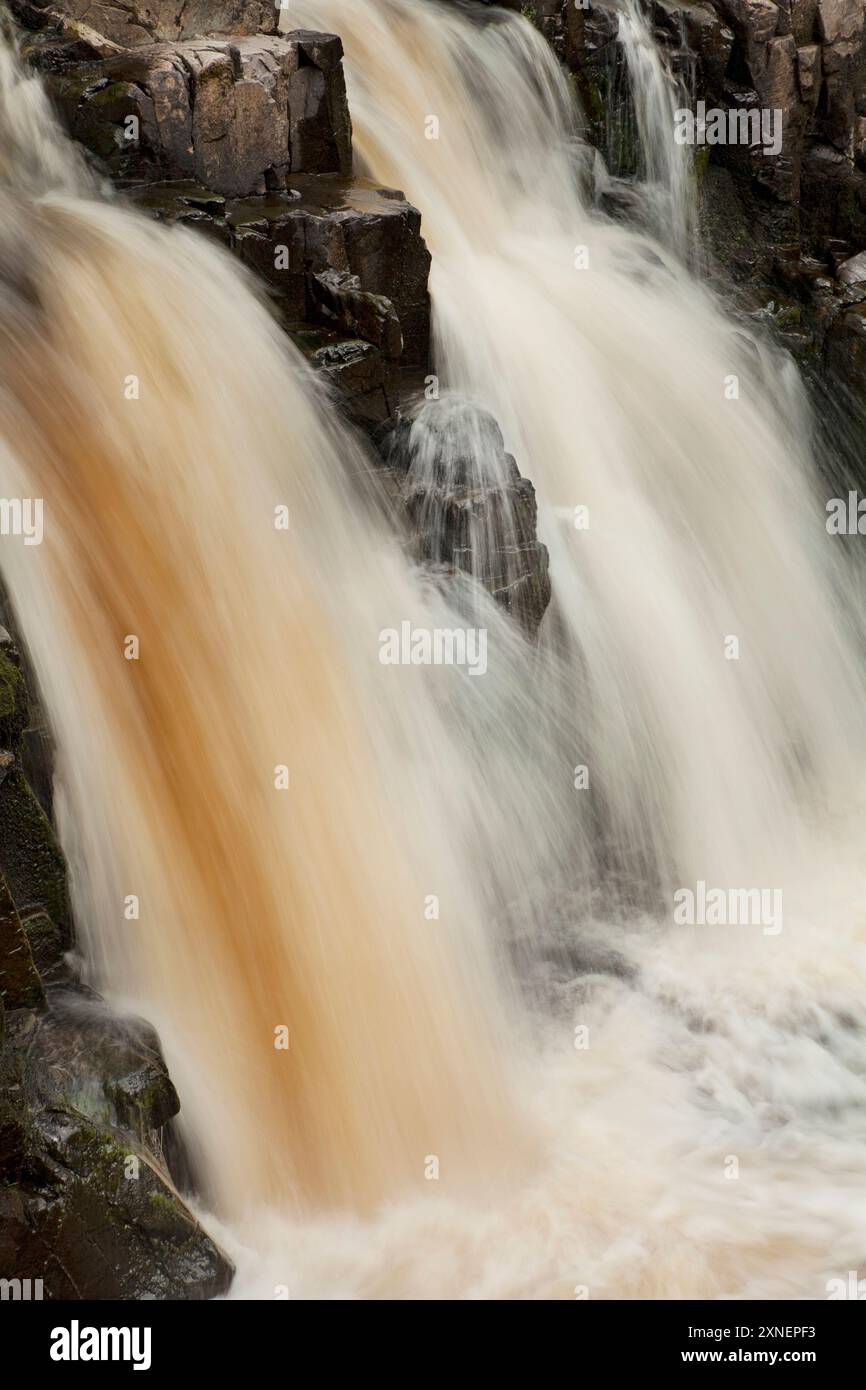 The waterfall of Low Force in the River Tees, in the Durham Dales, UK ...