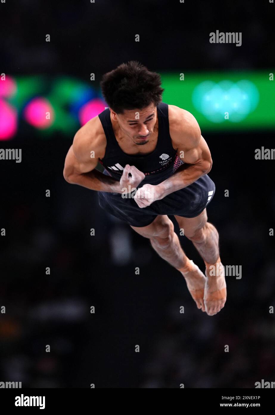 Great Britain's Jake Jarman performs on the vault during the Men's All ...