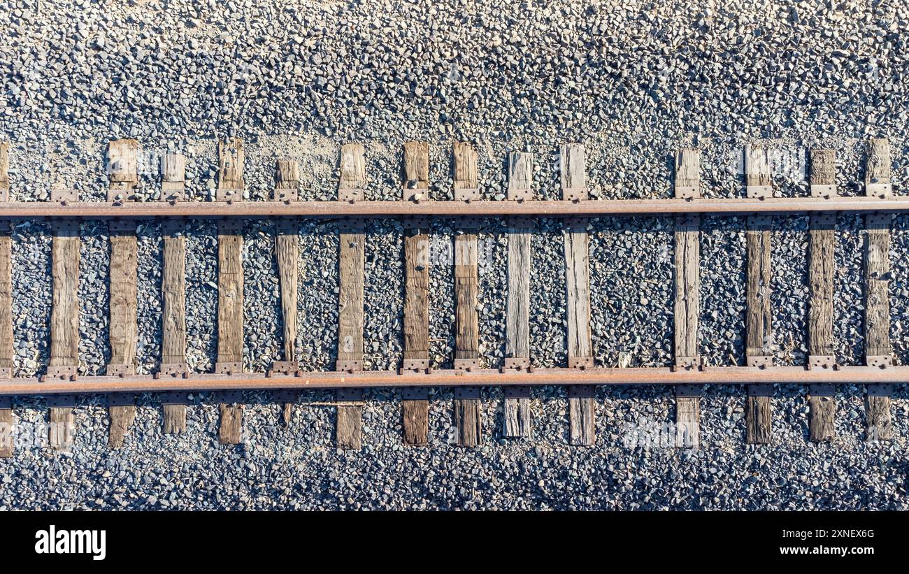 View over single railroad track hi-res stock photography and images - Alamy