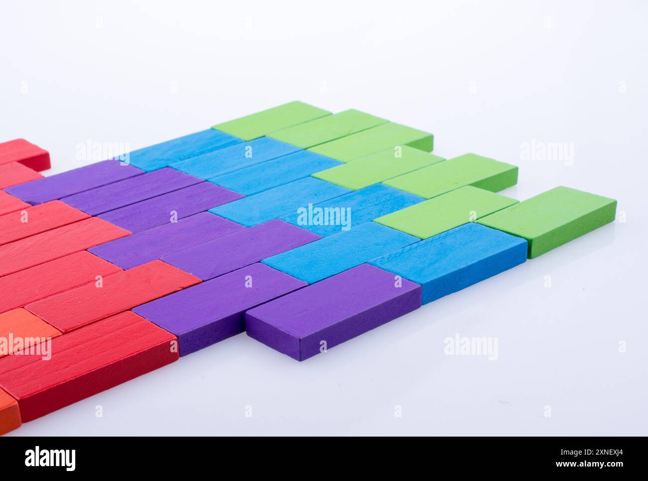 Colorful Domino Blocks on a white background Stock Photo - Alamy