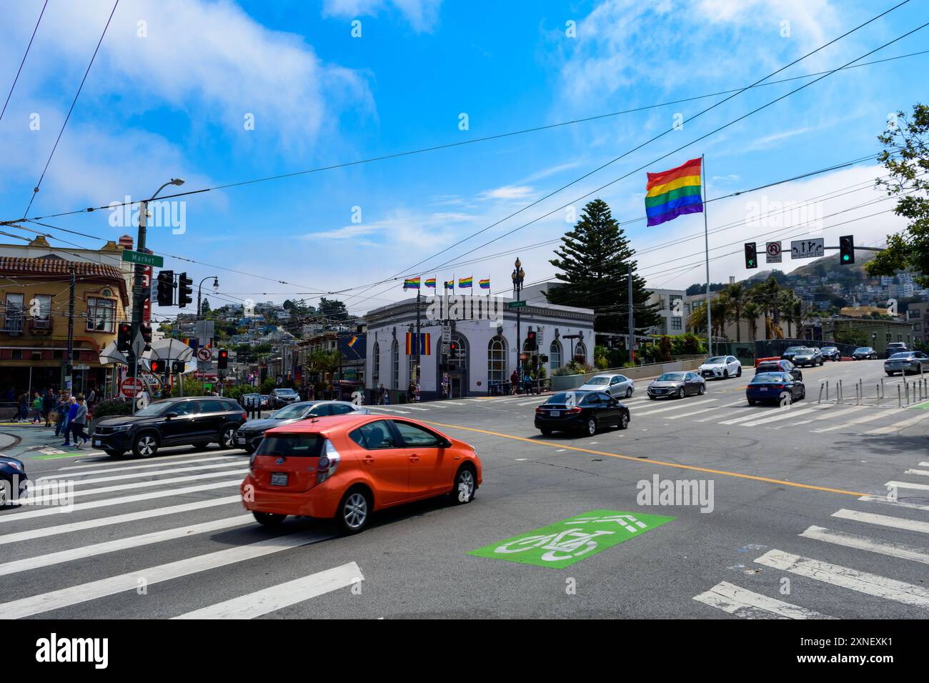 The intersection of Market and Castro Streets in San Francisco ...