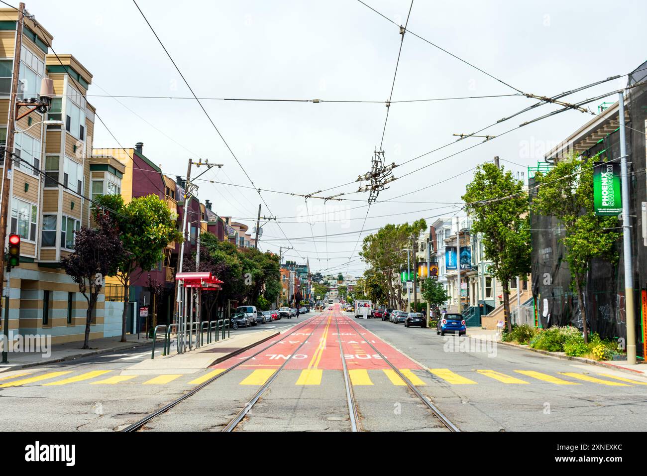 Church street features the Muni Metro light rail system, trolley lines ...