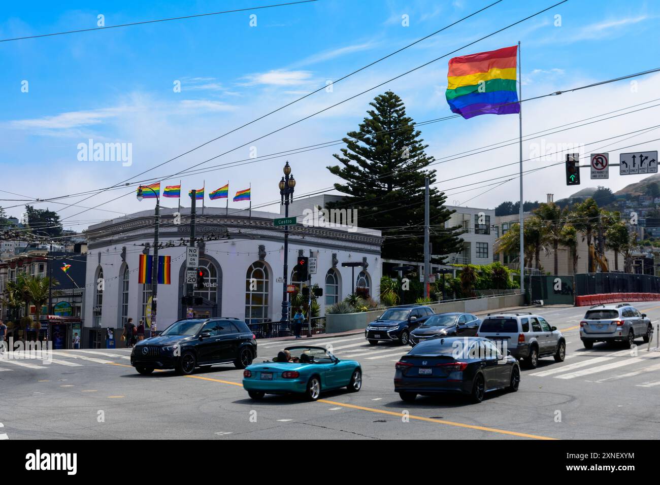 The intersection of Market and Castro Streets in San Francisco ...