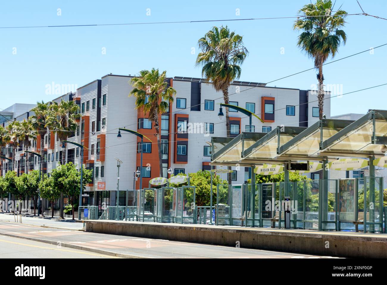 Mission Rock light rail station on Muni Metro T Third Street line ...