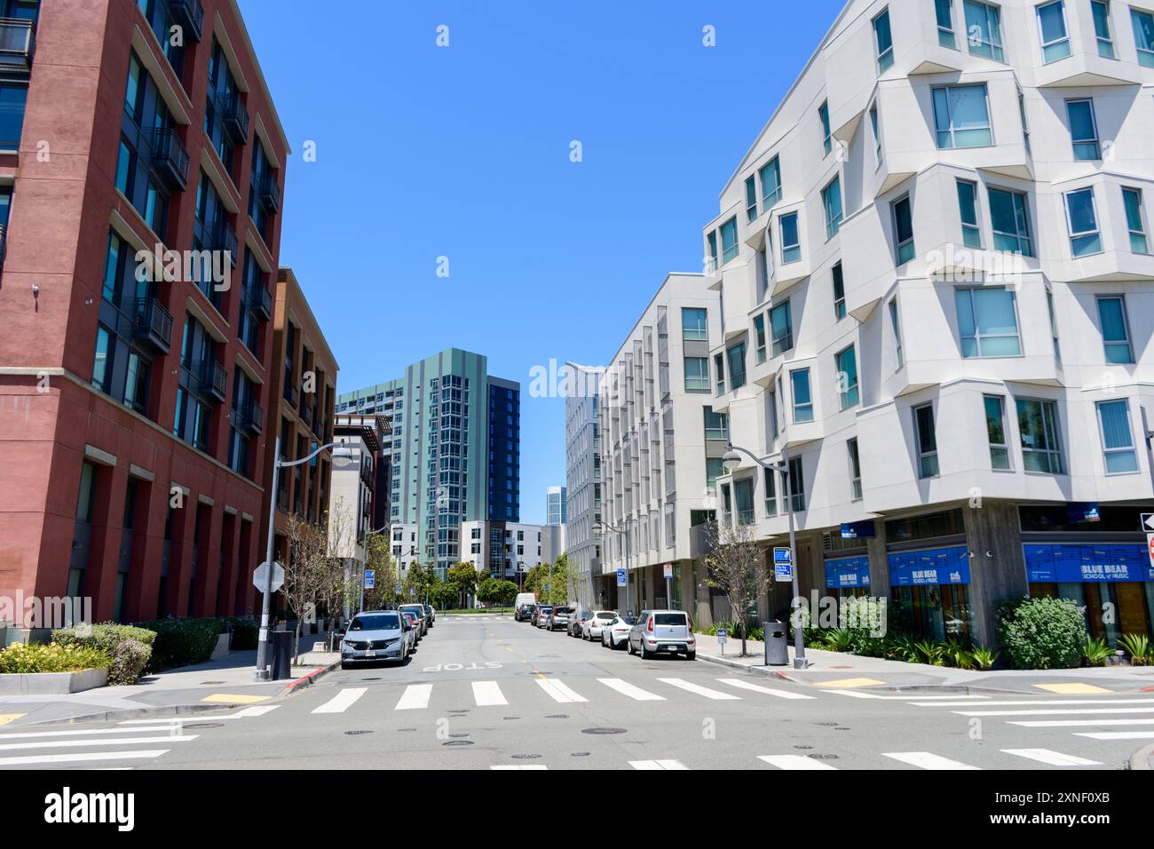 Merrimac street view in Mission Rock neighborhood with modern ...