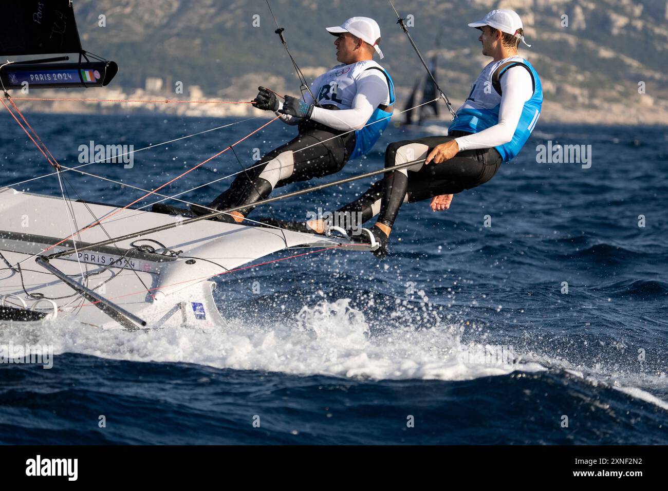 Ireland's Robert Dickson and Sean Waddilove, compete in a men's skiff ...