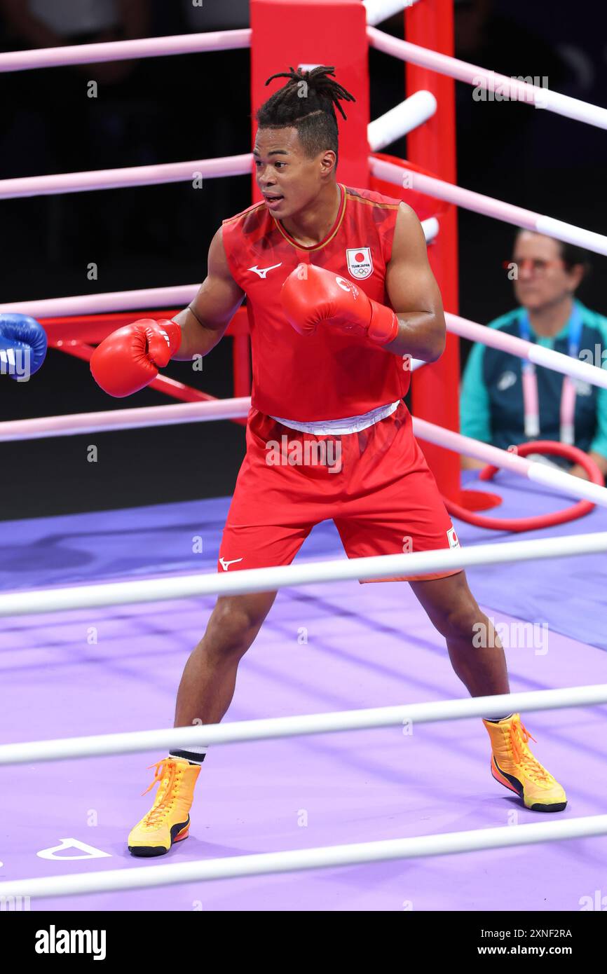 Villepinte, France. 31st July, 2024. Sewon Okazawa (JPN) Boxing : Men's ...