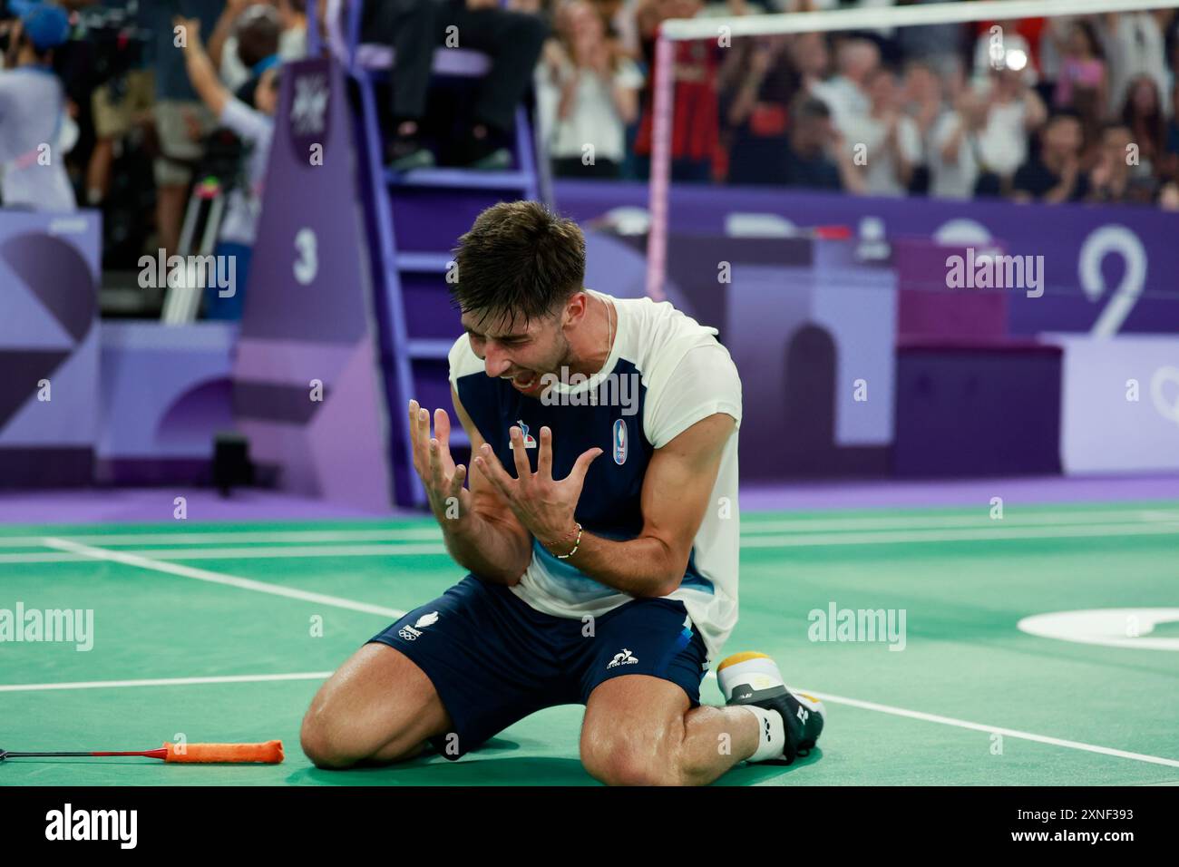 Paris, France. 31st July, 2024. Toma Junior Popov of France celebrates ...