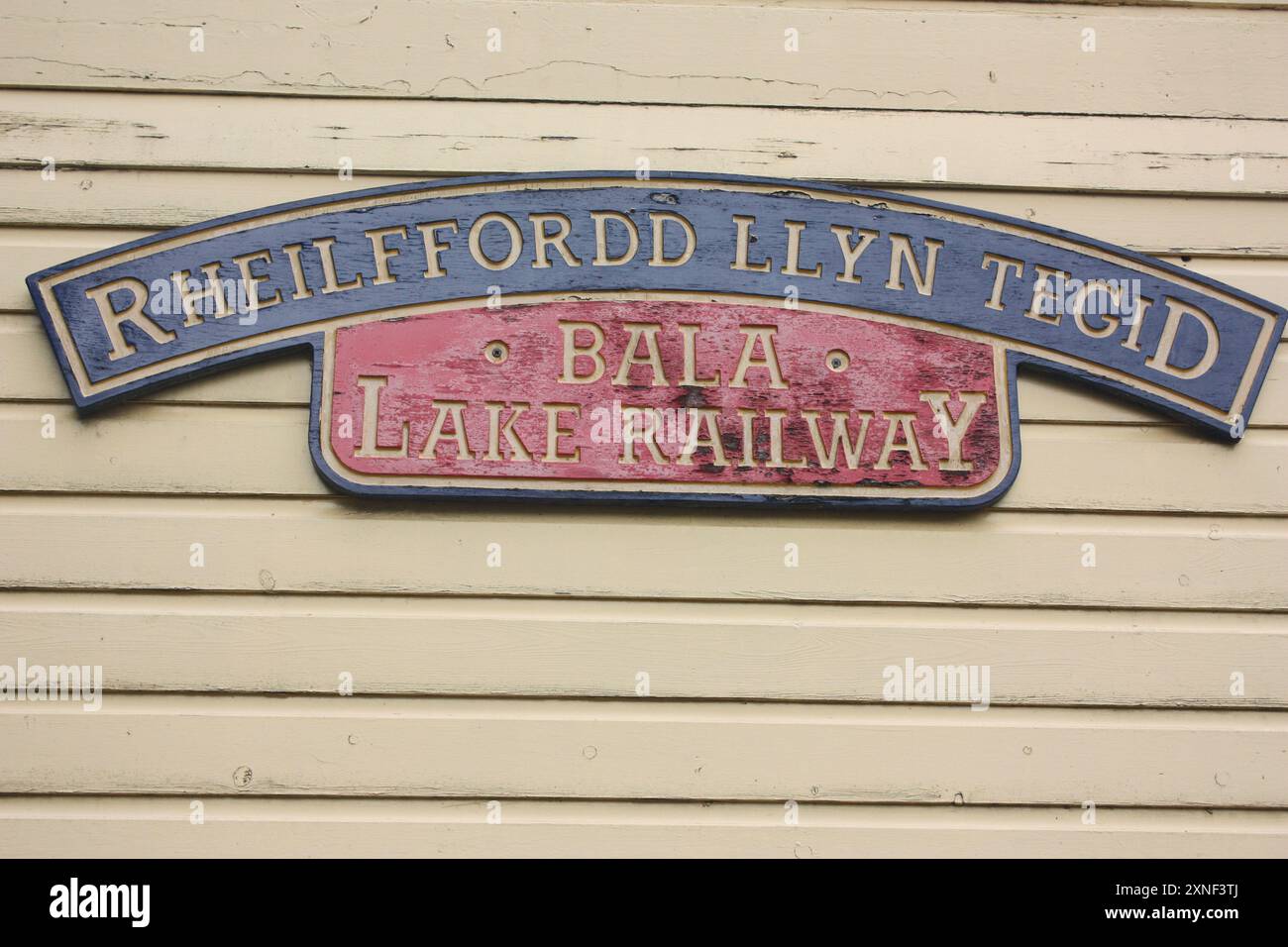 Sign on the signal box at the Llanuwchllyn station of the Bala Lake ...