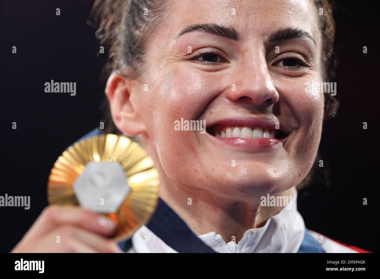 Paris, France. 31st July, 2024. Gold medalist Barbara Matic of Croatia ...