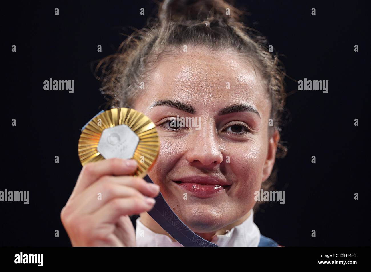 Paris, France. 31st July, 2024. Gold medalist Barbara Matic of Croatia ...