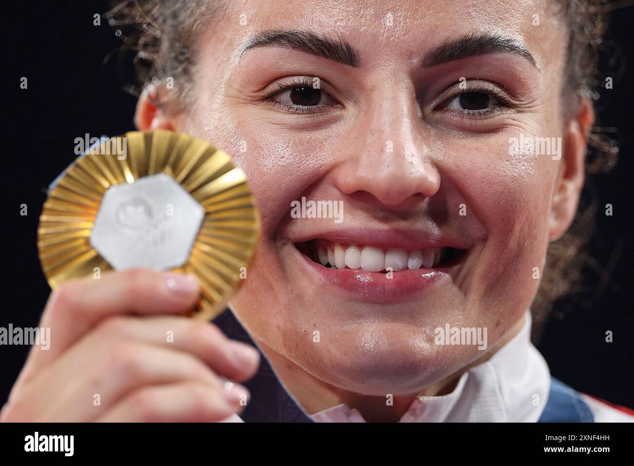 Paris, France. 31st July, 2024. Gold medalist Barbara Matic of Croatia ...