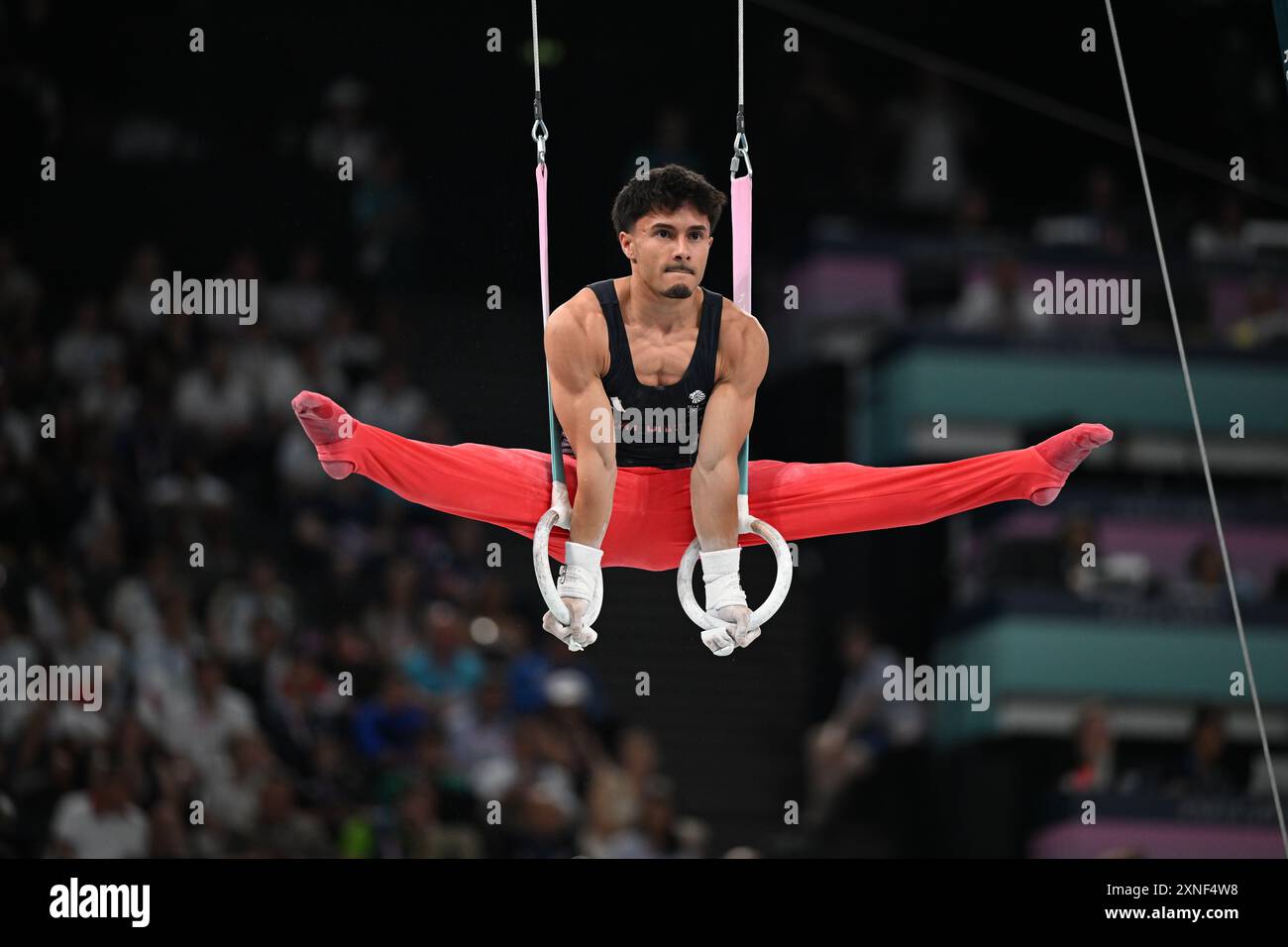 Paris, France. 31st July, 2024. Jake Jarman of Britain competes during ...