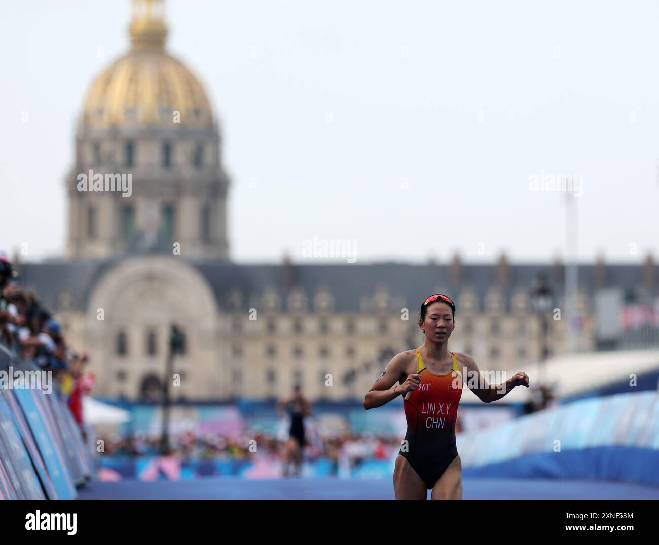 Paris, France. 31st July, 2024. Lin Xinyu of China passes the finish ...