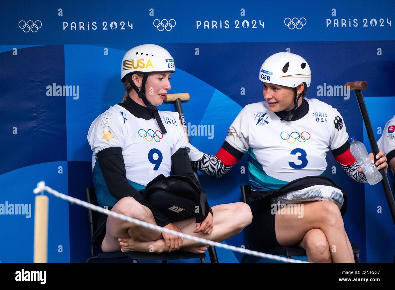 LEIBFARTH Evy (USA), LILIK Elena (Deutschland) in der Leaders Box, FRA ...