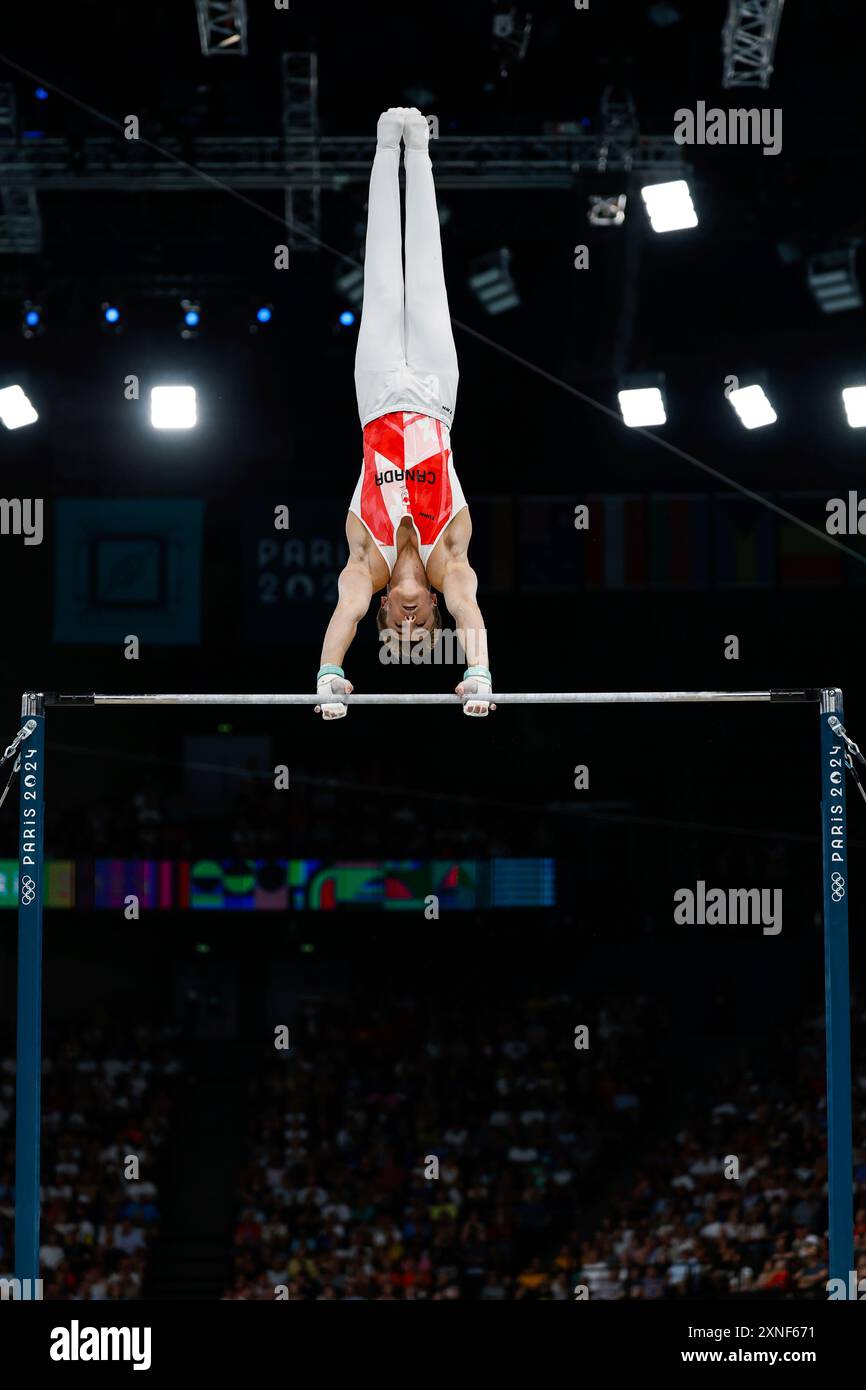 Felix Dolci of Canada competes on Horizontal Bar during Men's All ...