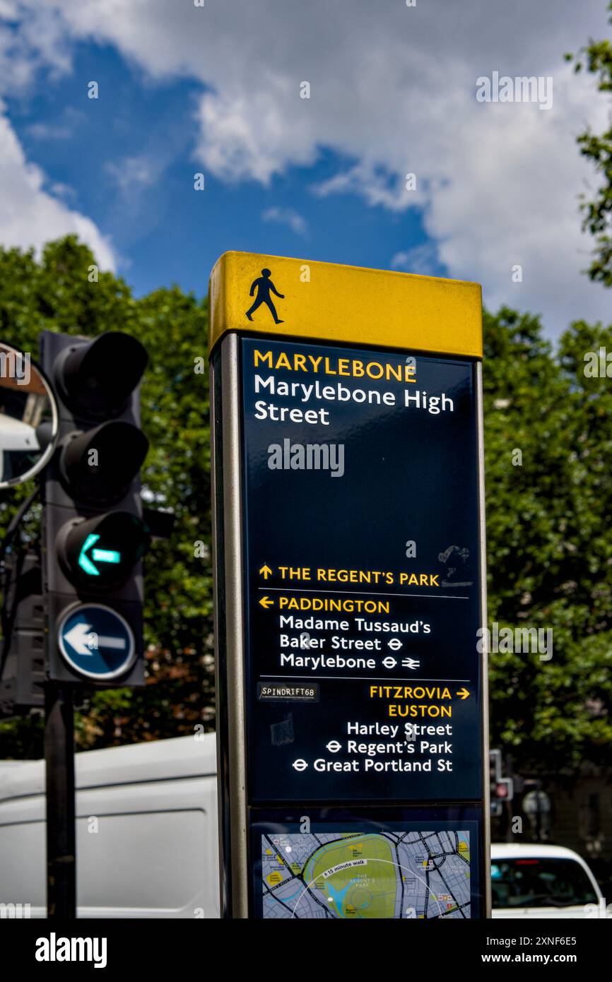 Marylebone High Street Wayfinding Sign, City Of Westminster, London ...