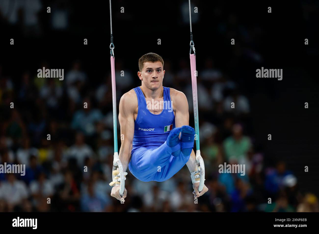 Yumin Abbadini of Italy competes on Rings during Men's All-Around Final ...