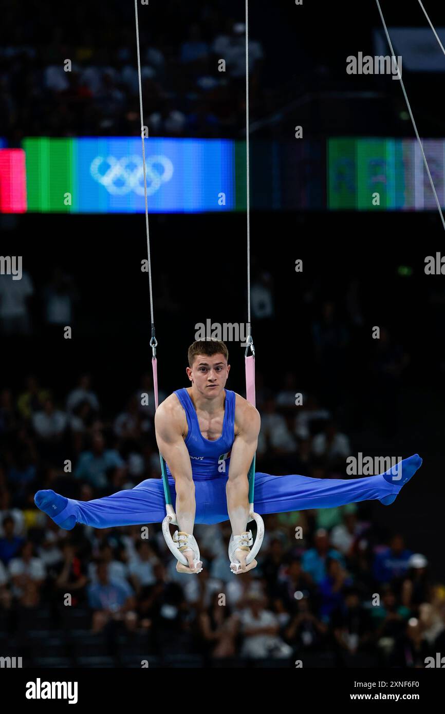 Yumin Abbadini of Italy competes on Rings during Men's All-Around Final ...