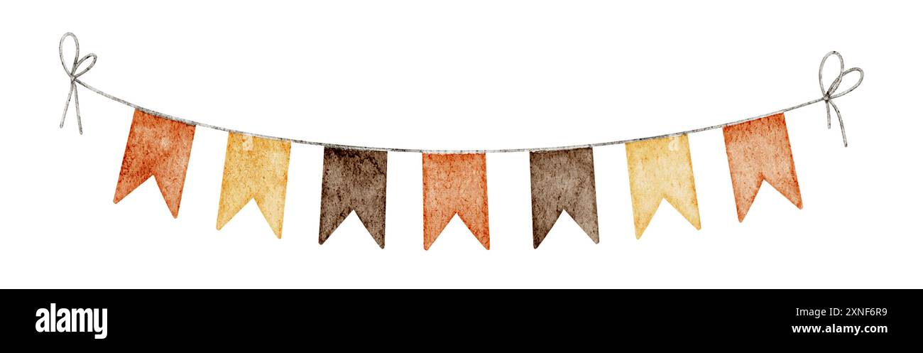 Watercolor Pennant in Autumn Colors for Harvest Festival Decorations ...