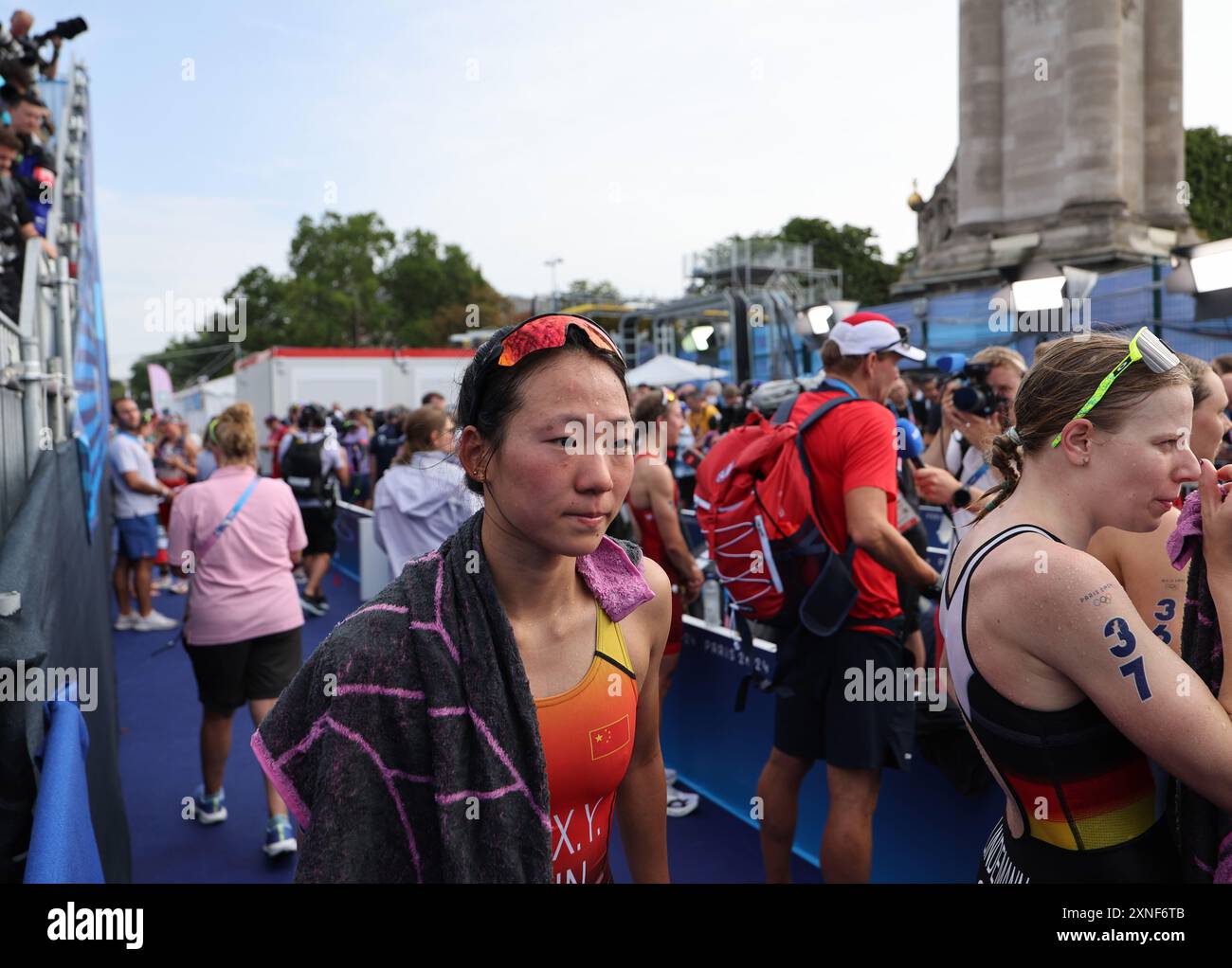 Paris, France. 31st July, 2024. Lin Xinyu of China reacts after the ...