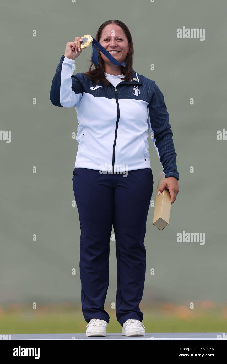 Chateauroux, France. 31st July, 2024. Gold medalist Adriana Ruano Oliva ...