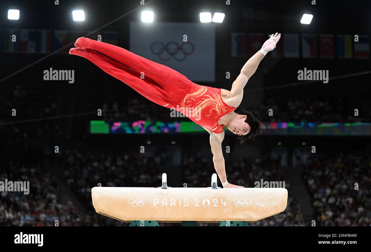 Paris, France. 31st July, 2024. Zhang Boheng of China competes during ...
