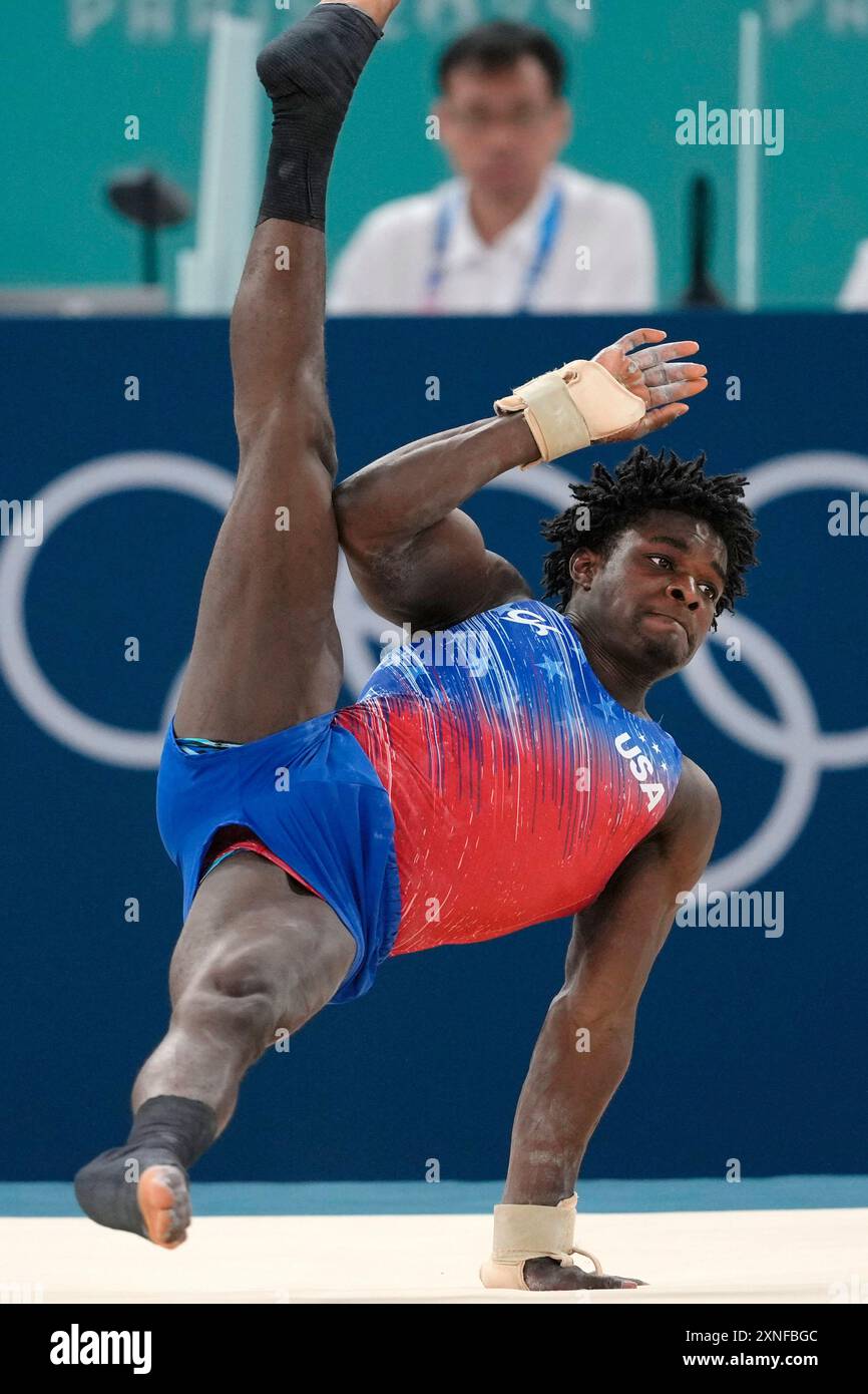 Frederick Richard, of the United States, performs on the floor during ...