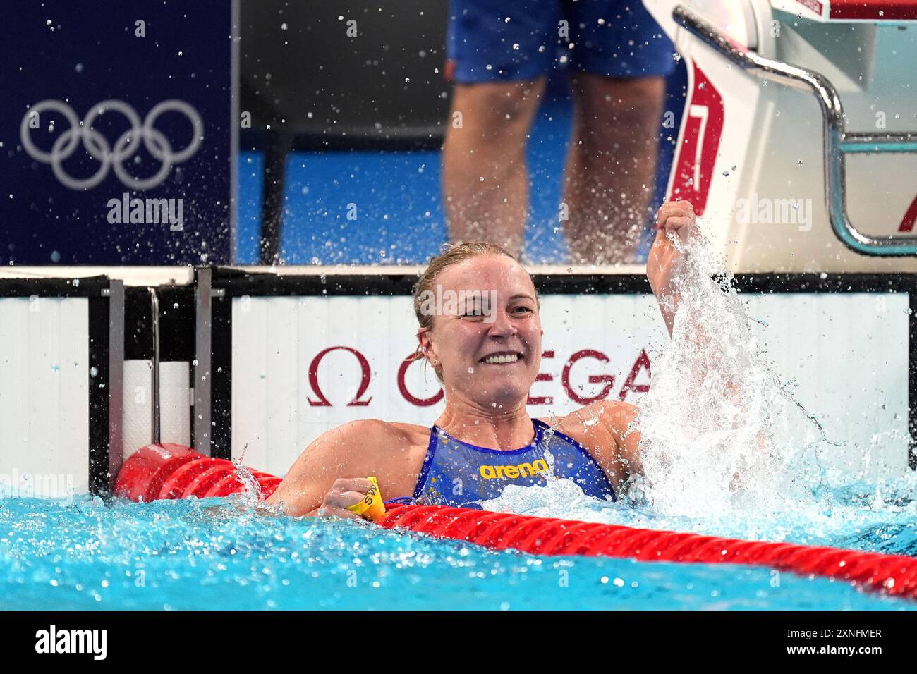 Sweden's Sarah Sjostrom celebrates after winning the women's 100m ...