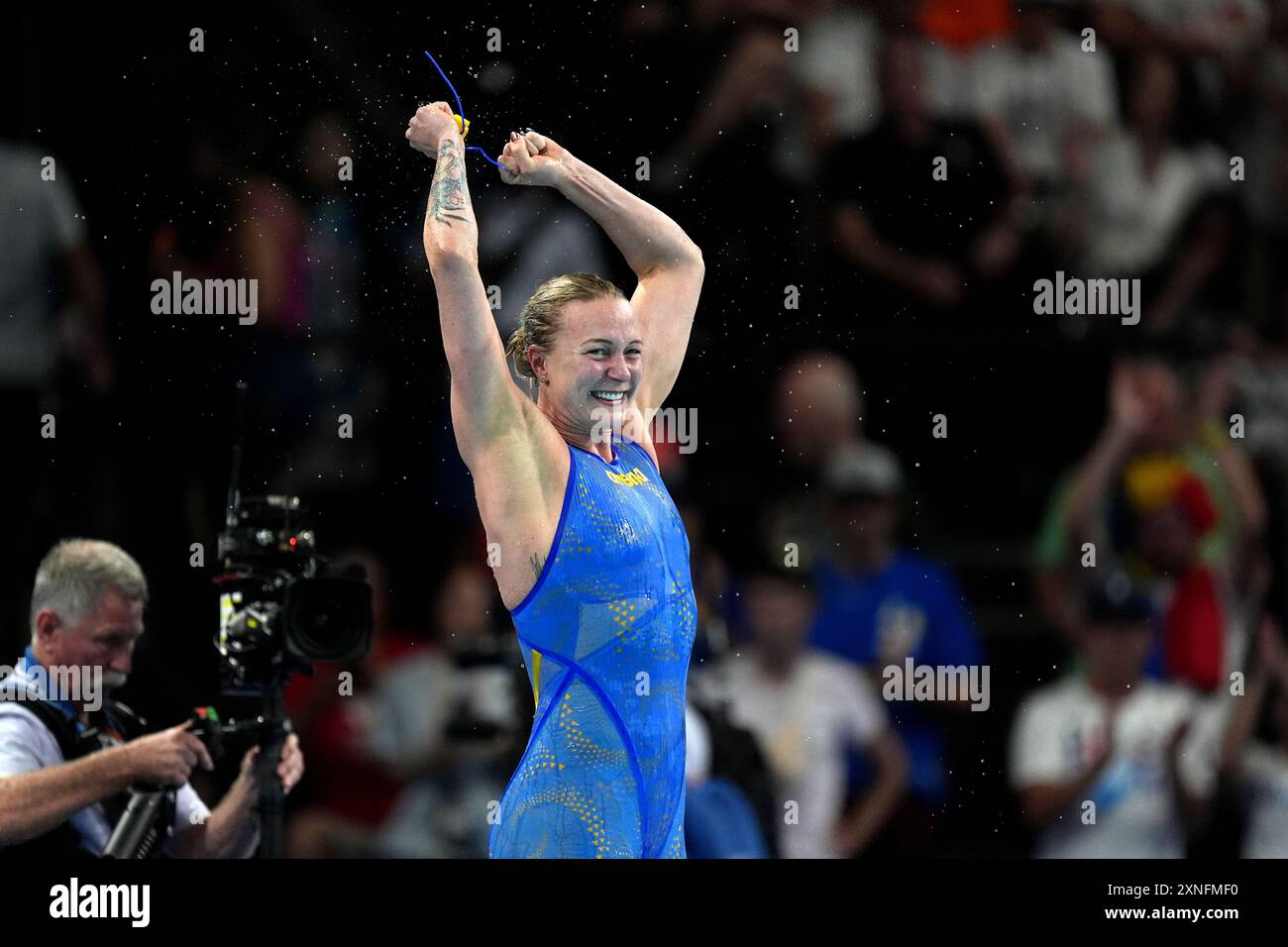 Sweden's Sarah Sjostrom celebrates after winning the women's 100m ...